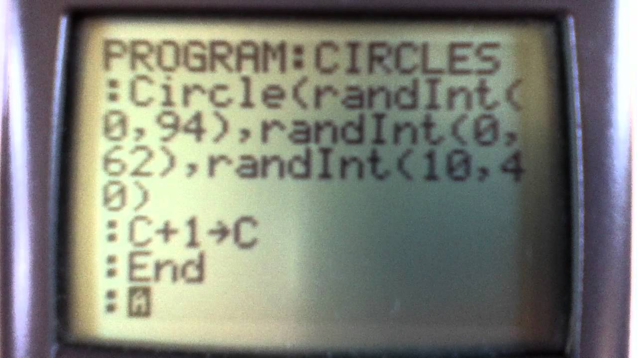 my random circle screensaver program for a ti-84 calculator - YouTube