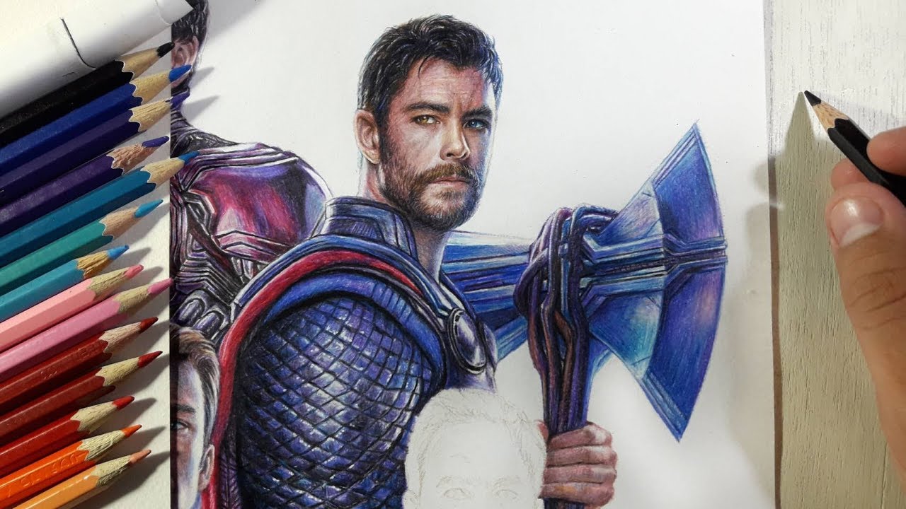 วาดธอร์ - Drawing Thor (Avengers Endgame PART 5) | Fame Art - YouTube
