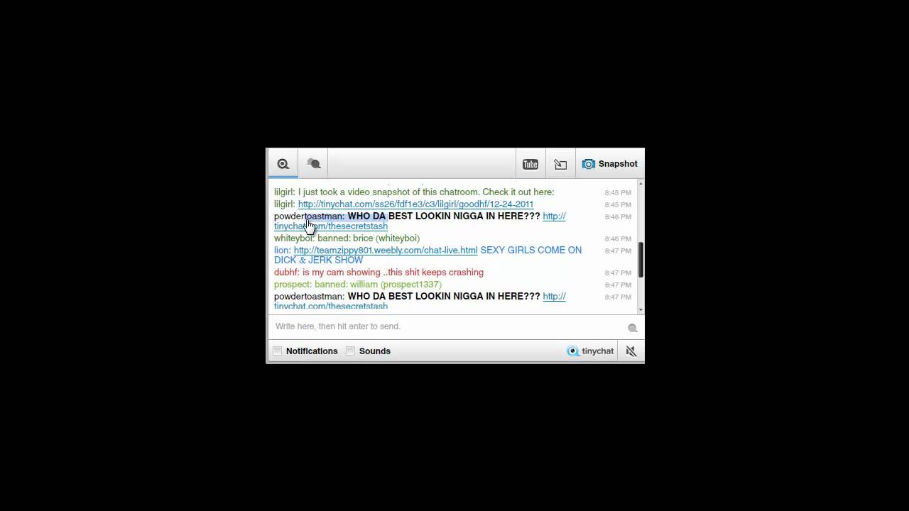 Tinychat spam bot - YouTube