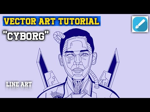 VECTOR ART TUTORIAL "CYBORG" || LINE ART || INFINITE DESIGN - YouTube