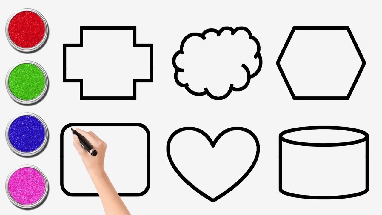 Learn new shapes drowing, colours for kid's Toddler Learning video 3d ...