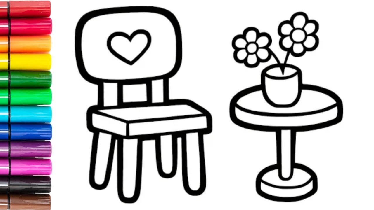 Chair Drawing,Painting,Coloring for Kids and Toddlers - YouTube