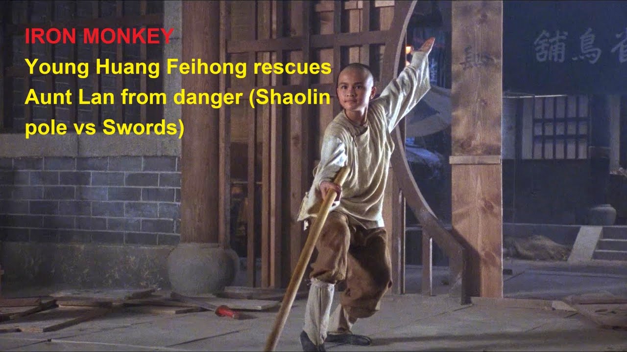 Young Huang Feihong (Shaolin pole vs sowrds) #actionclip #fightscences ...