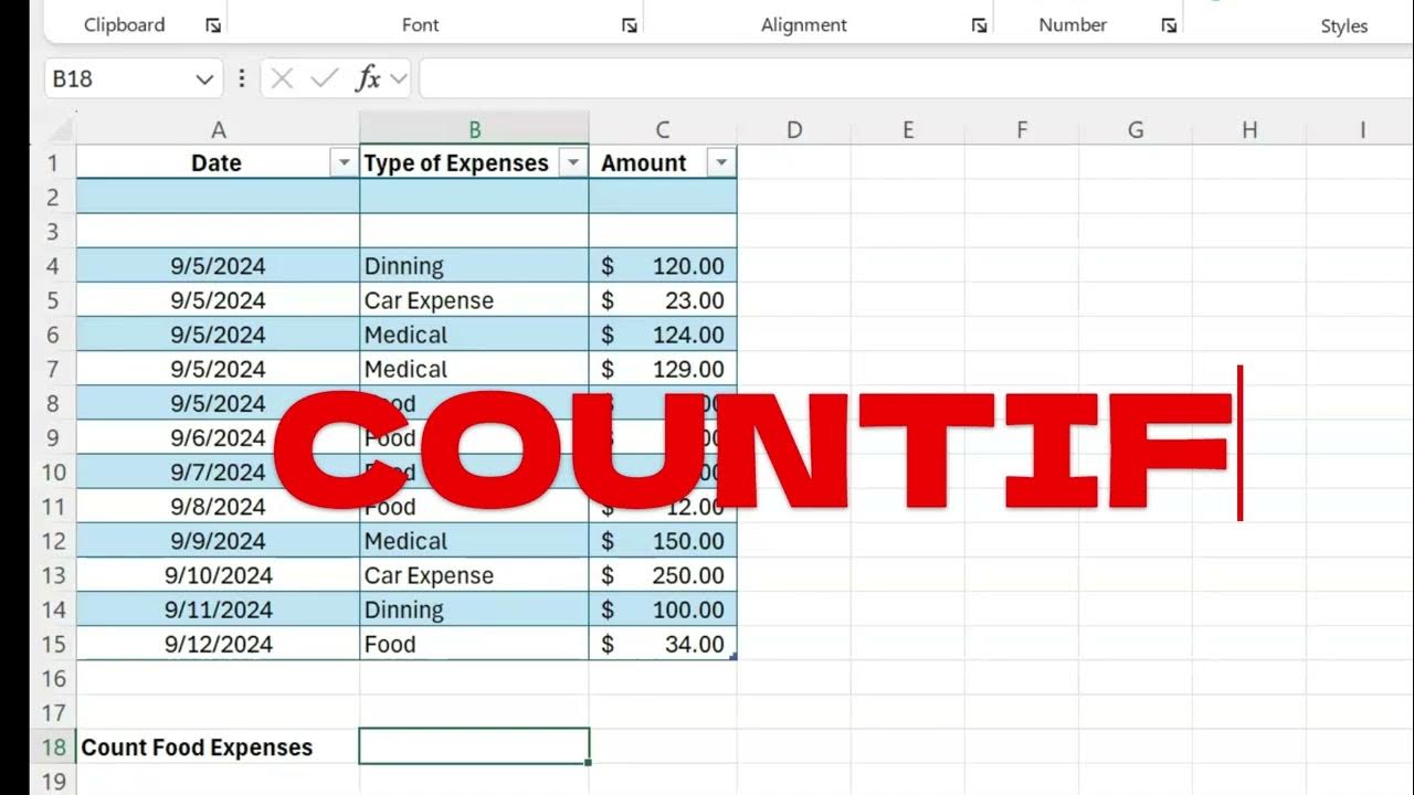 How to use the CountIf Function in Excel: Quick and Easy - YouTube