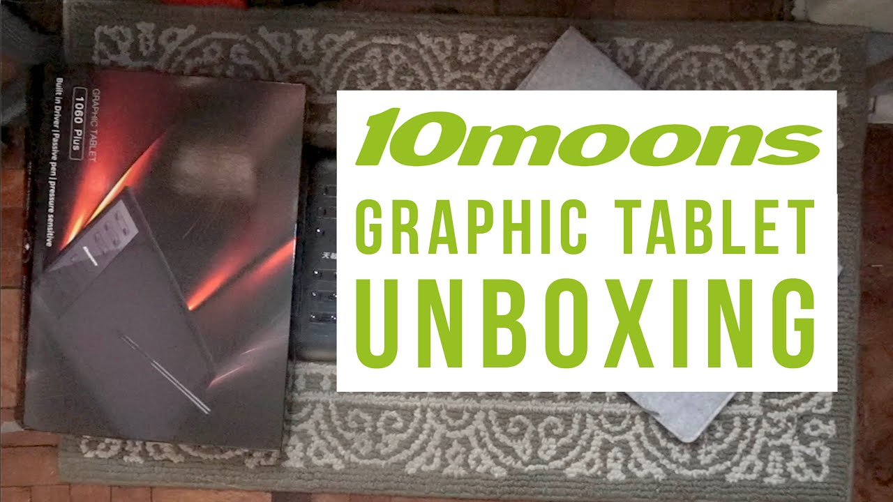 10moons 10x6" Graphic Drawing Tablet Unboxing + Demo on Windows and Mac ...