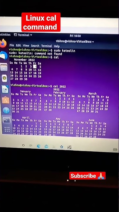 Linux cal command #short #in - YouTube