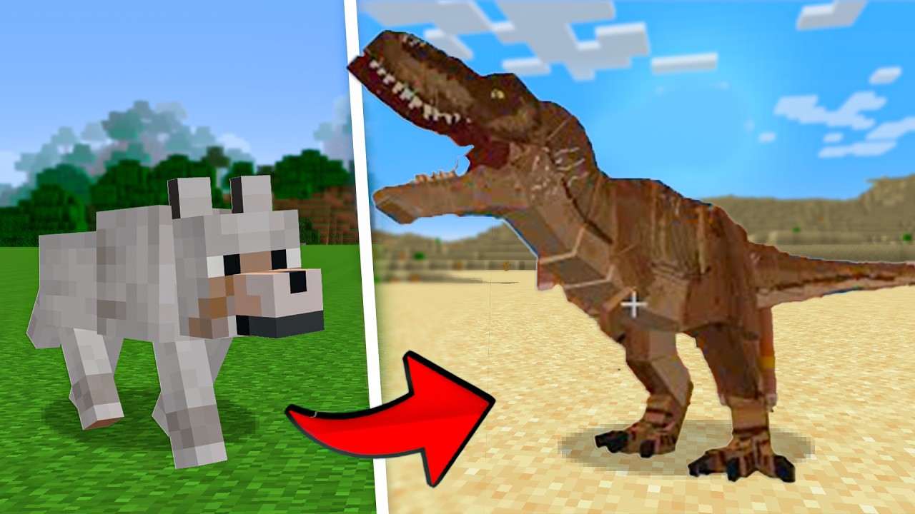 i remade every mob into Dinosaurs in Minecraft - YouTube