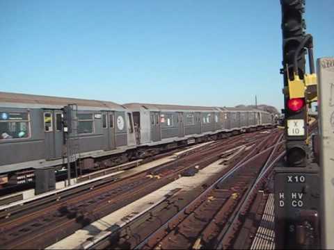 New York City MTA Subway R40S/M (A) Trains at Rockaway Bl - YouTube
