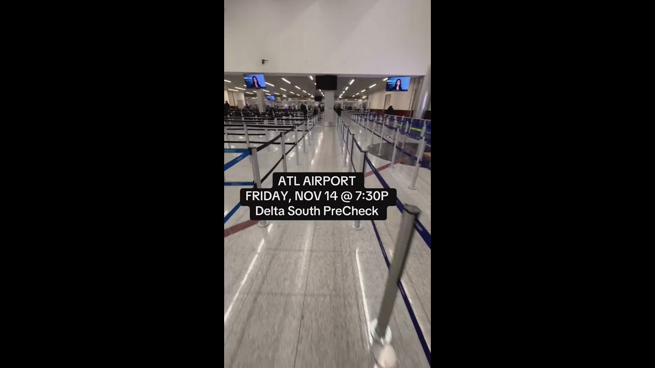 Empty security lines at Atlanta airport - YouTube