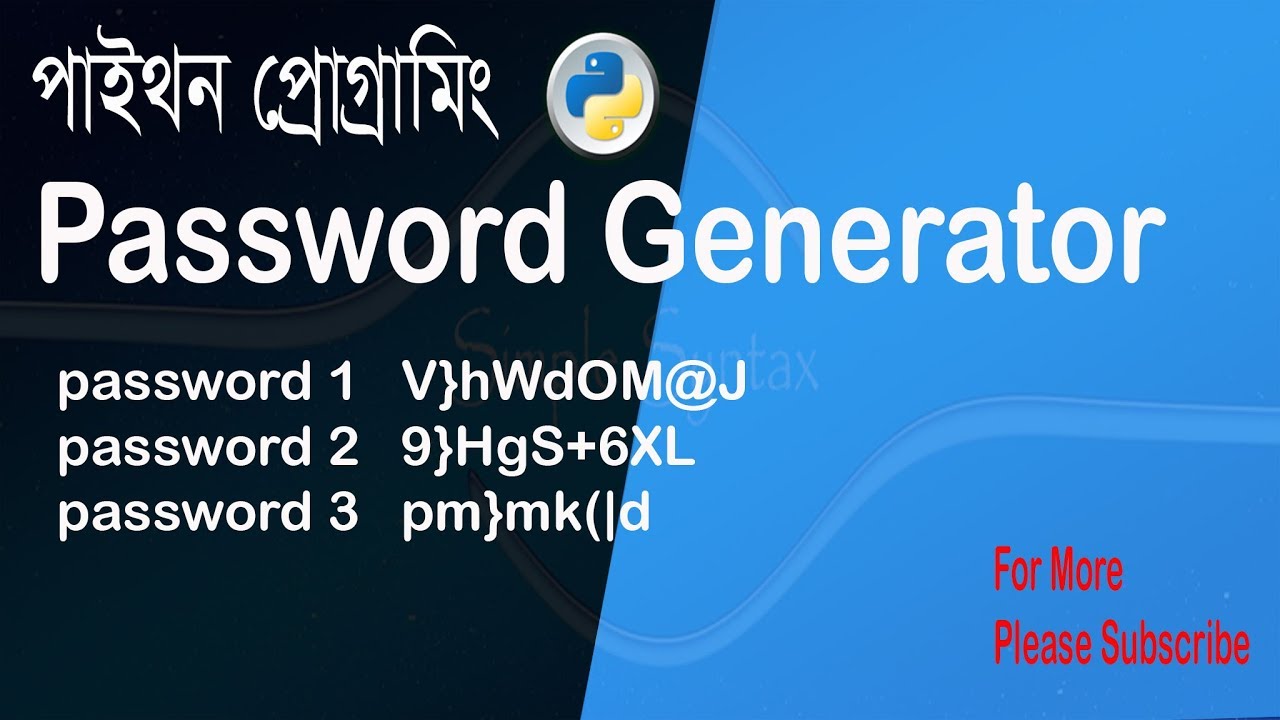 How To Create A Password Generator In Python YouTube how-to-create-a-password-generator-in-python-youtube