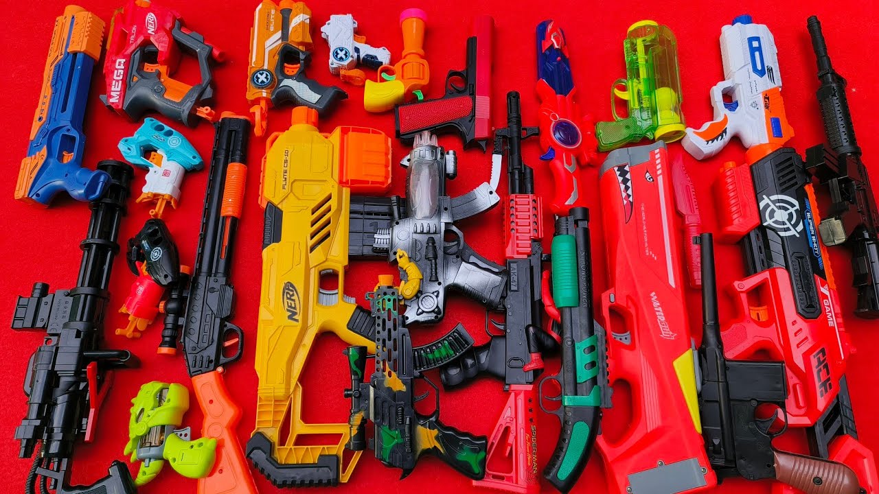 Collecting 7 Sniper Rifles And Ak47 Realistic Shot Nerf Gun Electric ...