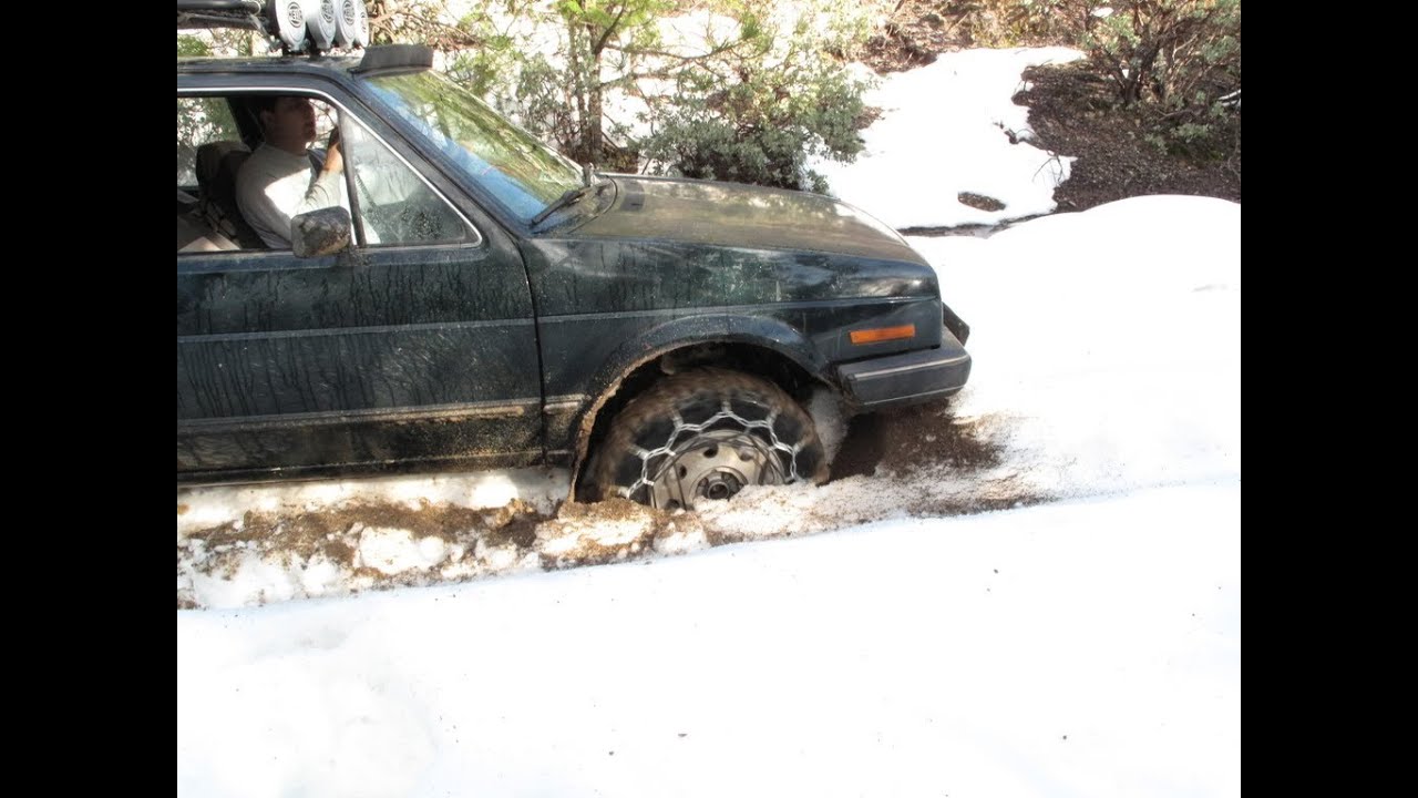 Lifted MKII VW Golf Diesel with TDI engine conversion driving in snow ...