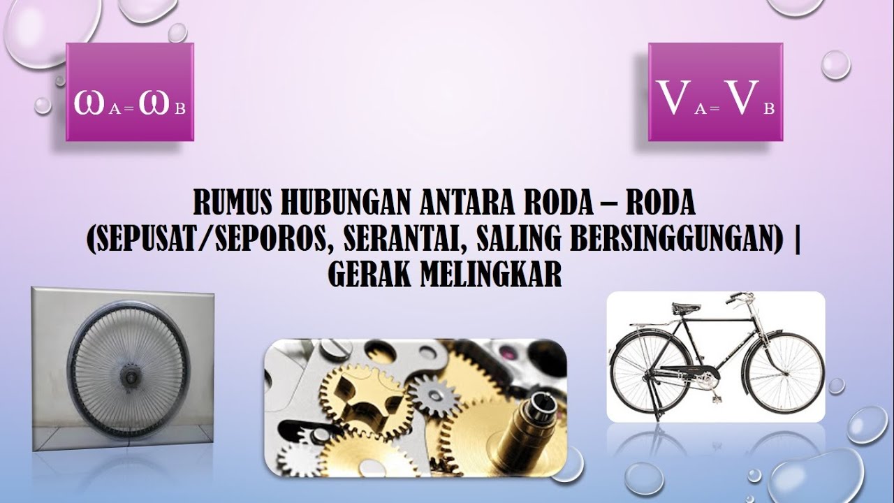 Rumus hubungan antara roda-roda (sepusat / seporos, saling ...