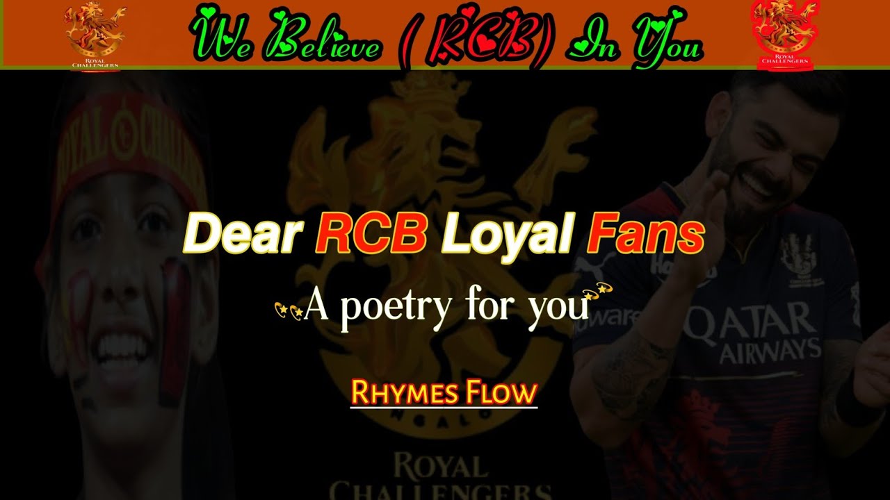 Dear RCB Loyal fans ️ | A massage for RCB fans| Hindi poetry| IPL ...