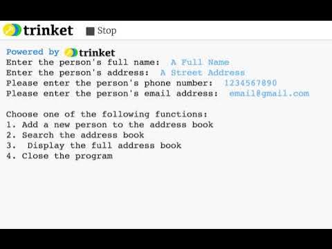 Address Book Python Program - YouTube