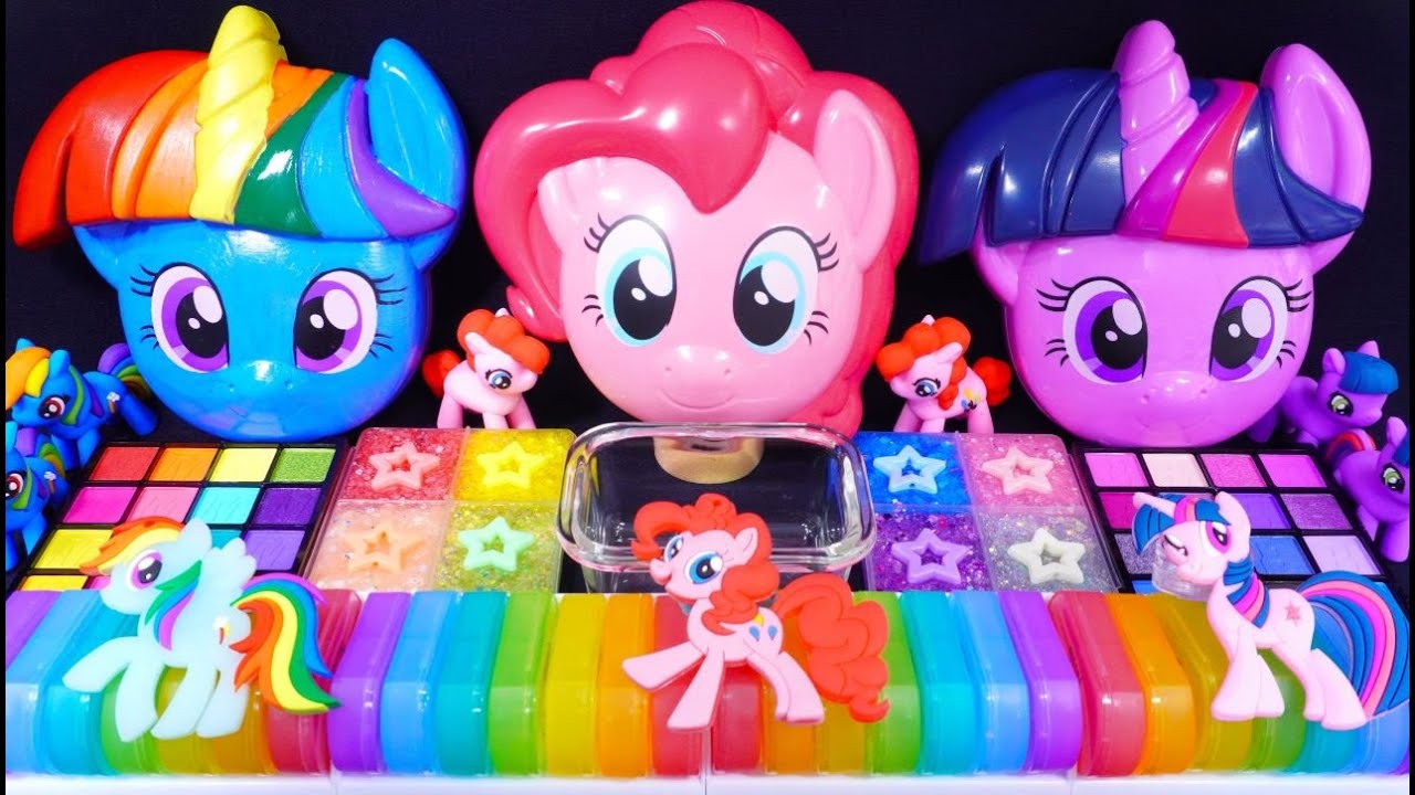"My Little Pony" Slime. Mixing Makeup into clear slime! 🌈ASMR🌈 # ...