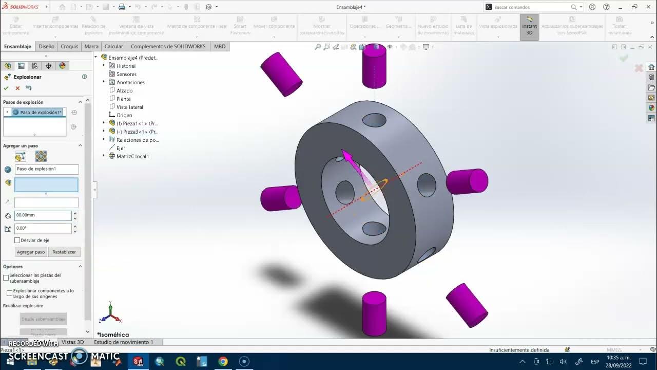 Explosionado Radial Solidworks - YouTube
