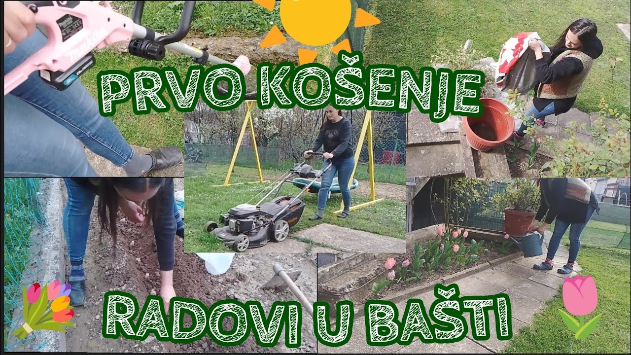 ️☀️Prvo košenje trave | Novi trimer | Radovi u dvorištu i bašti ...