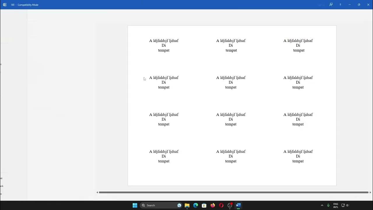 Pengaturan Label Undangan Tom and Jerry No 103 Yang Tidak Tepat Saat diprint di Microsoft Word ...
