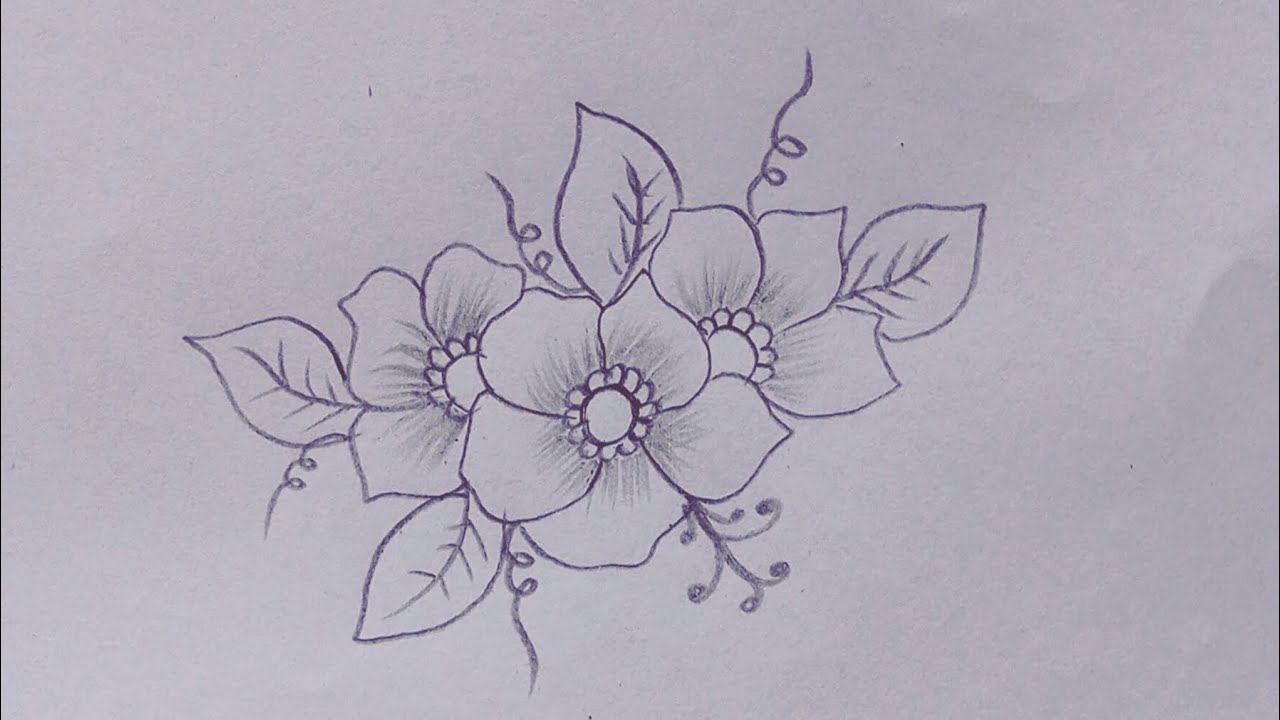 simple and easy flower drawing|beautiful drawing of flowers|flowers ...
