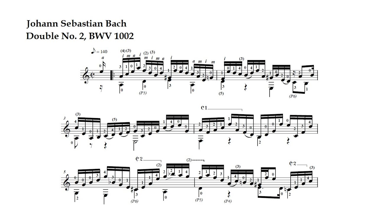 J. S. Bach. Double N2, BWV 1002 - YouTube