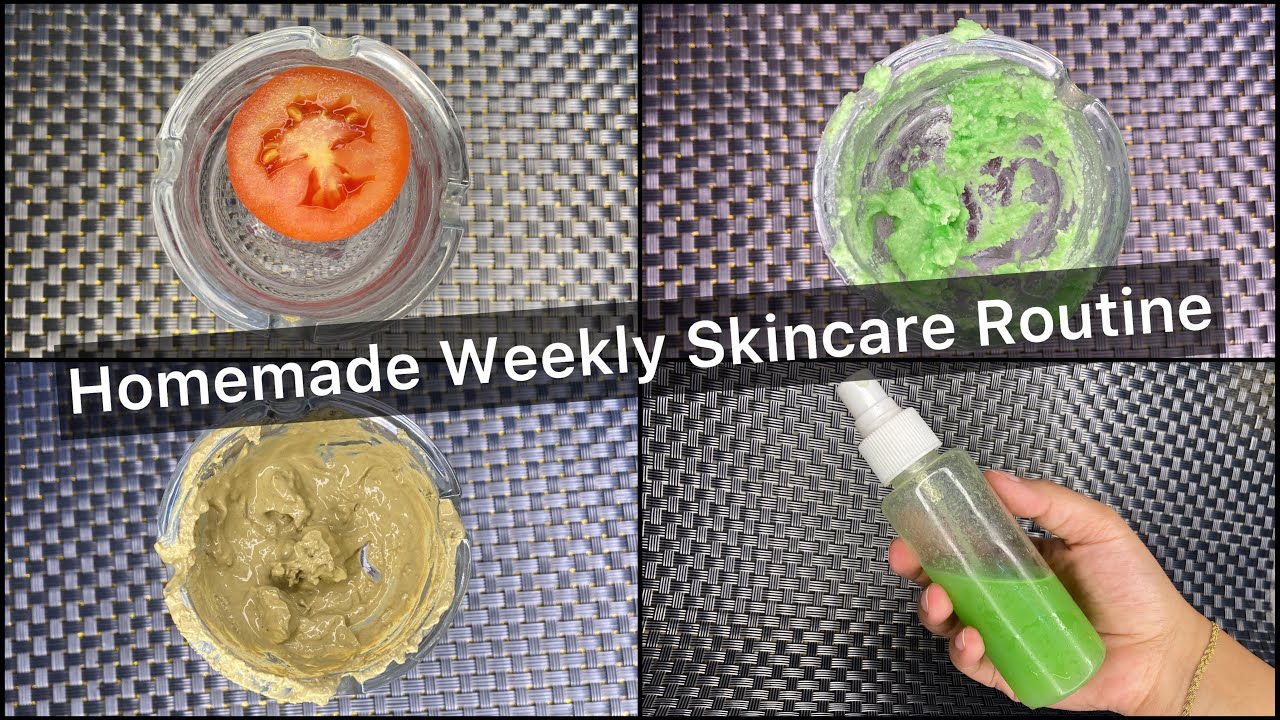 Weekly Skincare Routine using Homemade Natural Products - YouTube