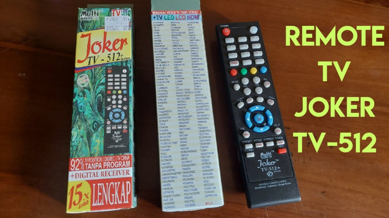Remote TV umum. Joker. TV - 512. Banyak berhasilnya. - YouTube