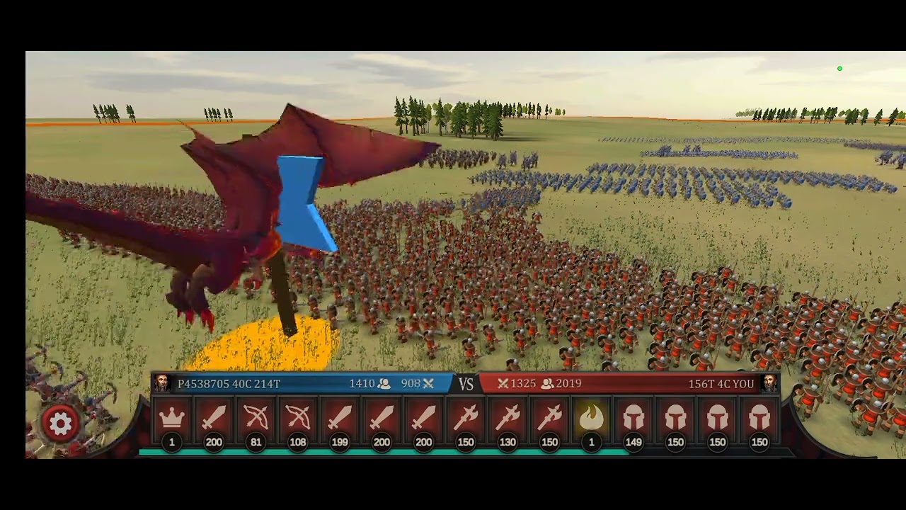 Epic Battle Simulation, Giants versus Red Dragon - YouTube