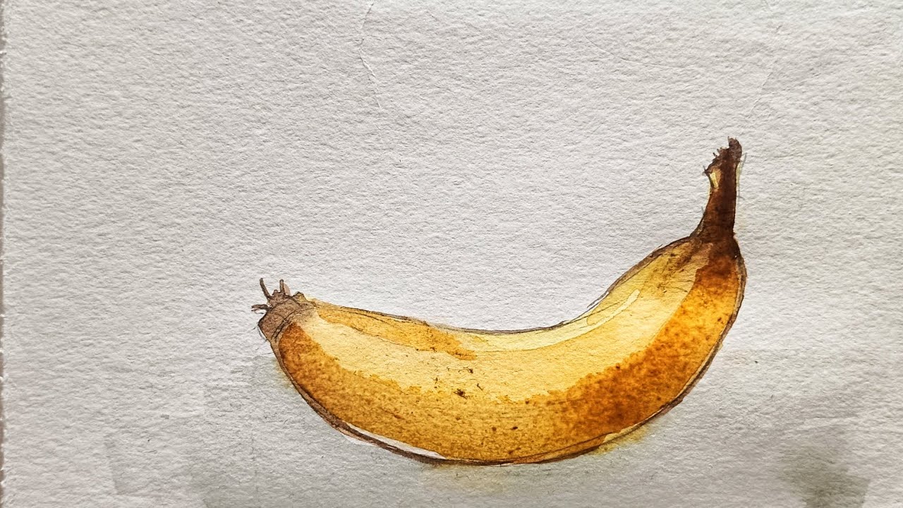 How to draw a banana and how to add colours step by step video, for ...