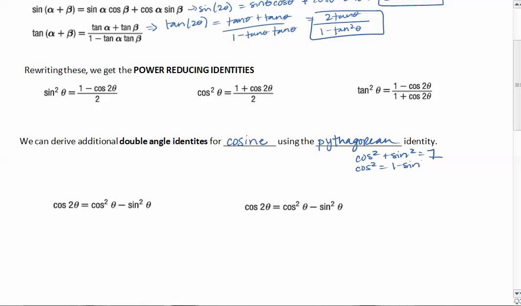 5-5 Multiple-Angle Identities - YouTube