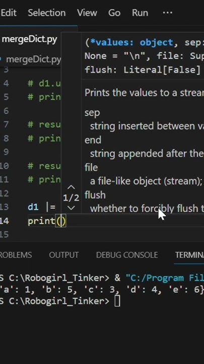 Merge Dictionary In Python Interview Python Codingtutorial Dictionary Code Python3 Youtube 