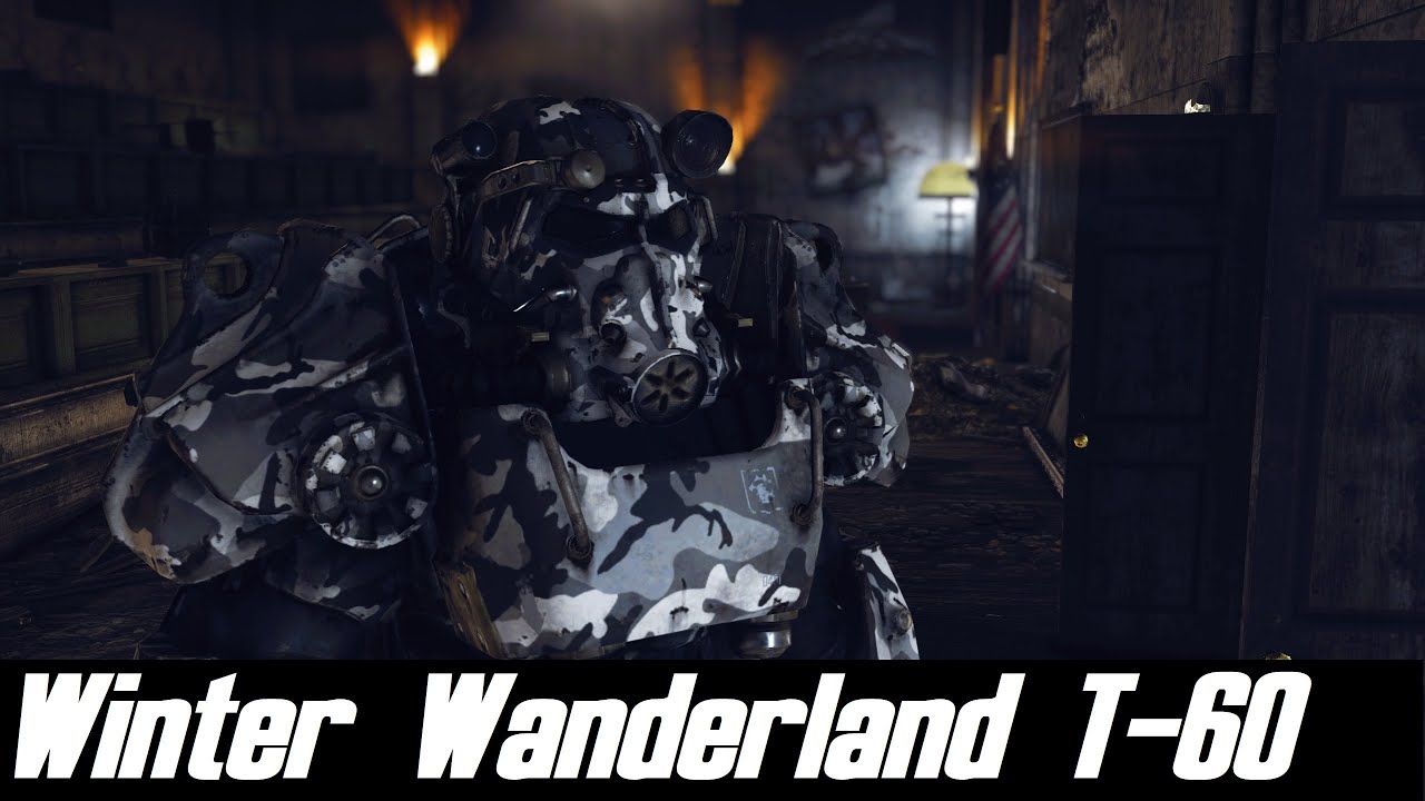 Fallout 76 Winter Wanderland T-60 Power Armor Paint Skin Showcase - YouTube
