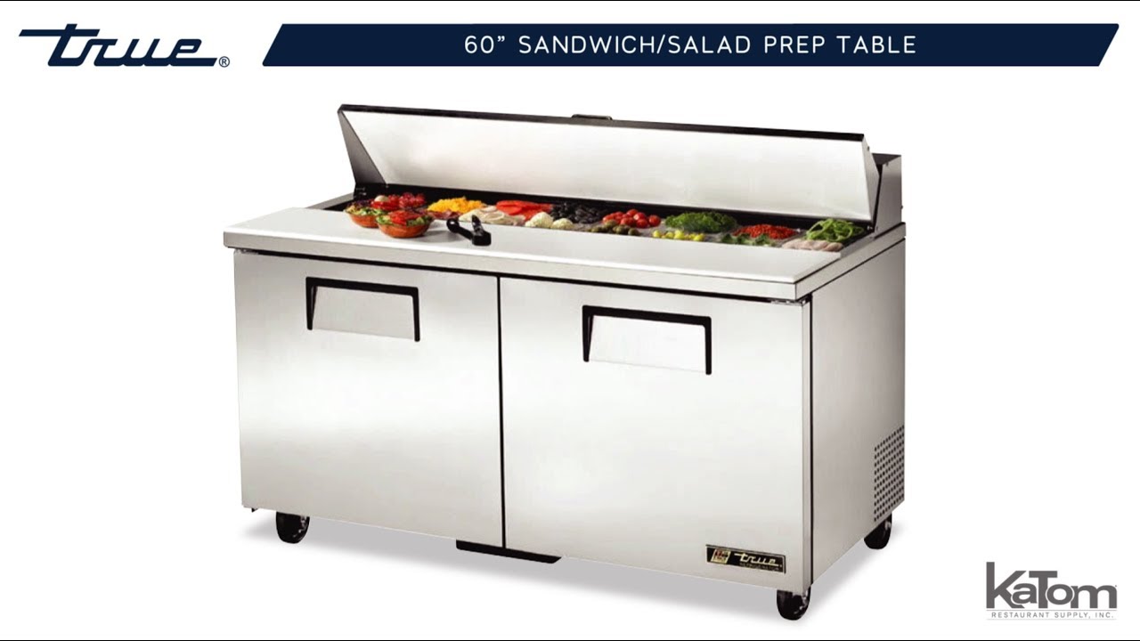 True 60” Sandwich/Salad Prep Table - YouTube