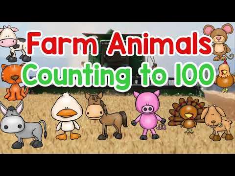 Counting 1-100 by 1’s| Counting Numbers| 1-100|Learn to Count| Farm ...