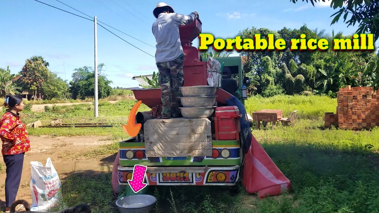 This is a portable rice mill that can move from village to village ...