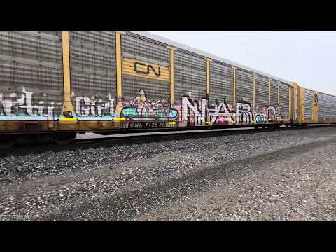 Ns 179 coming through Springfield Ohio ns 1101 leading trailing 2nd ES-44DC ns 7542. Dpu ns 1038 ...