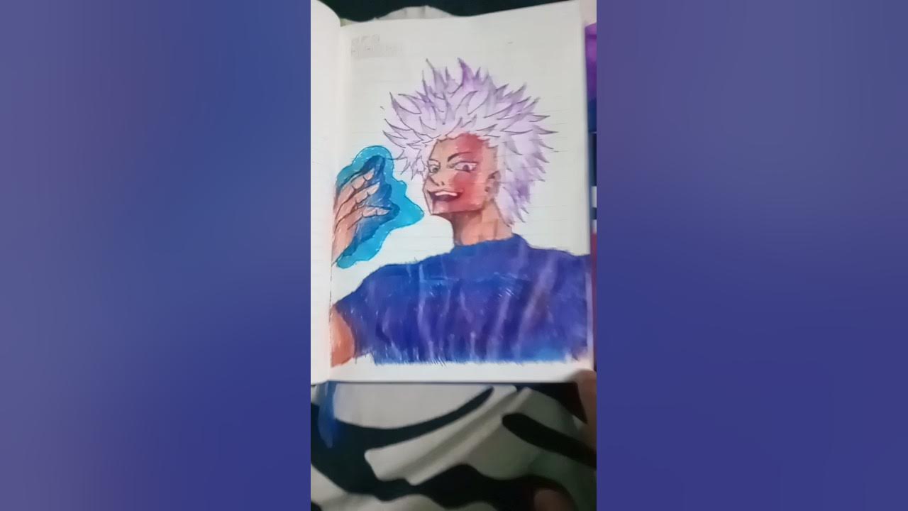 gojo pen sketch drawing with multicolour pen #anime #satorugojou # ...