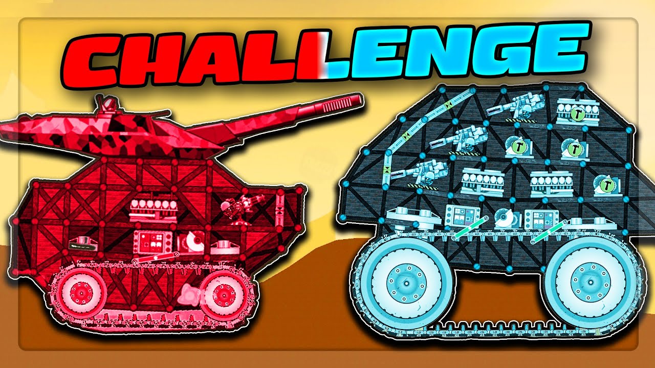 CHALLENGE - ONLY TWO WHEELS Tank Battle Royale: RED VS BLUE in Forts ...
