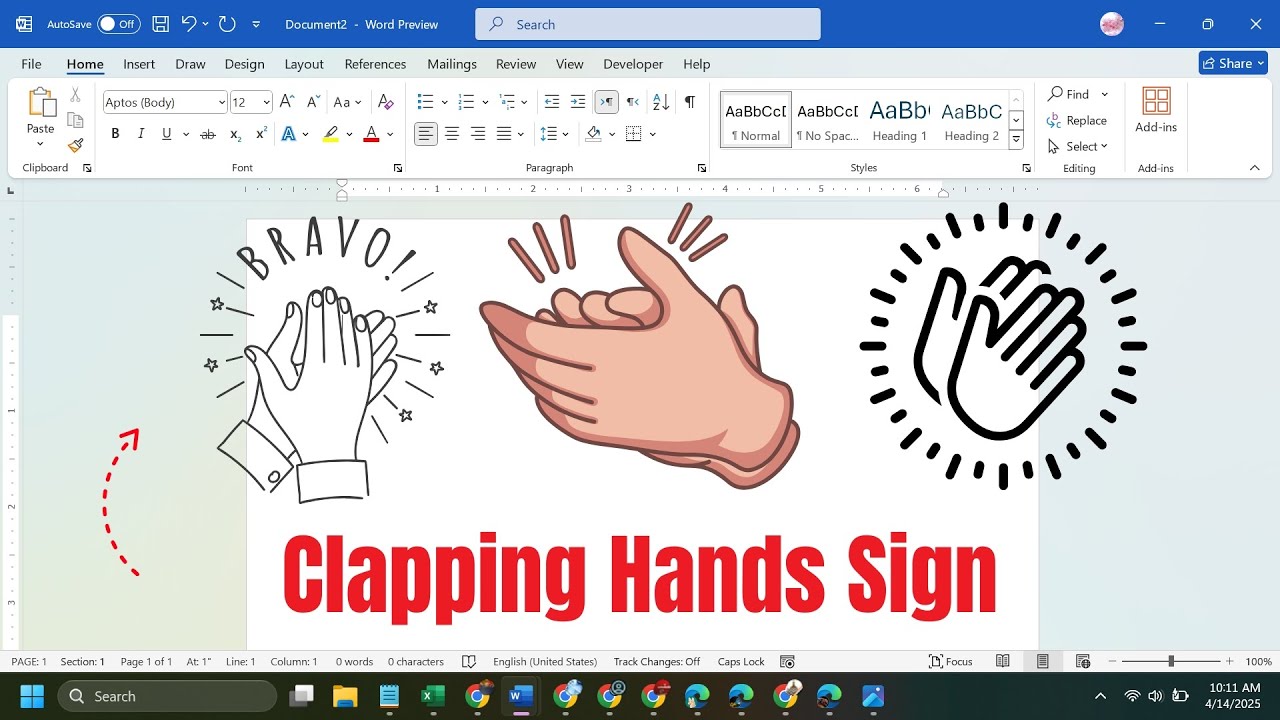 insert clapping hands sign in word - YouTube