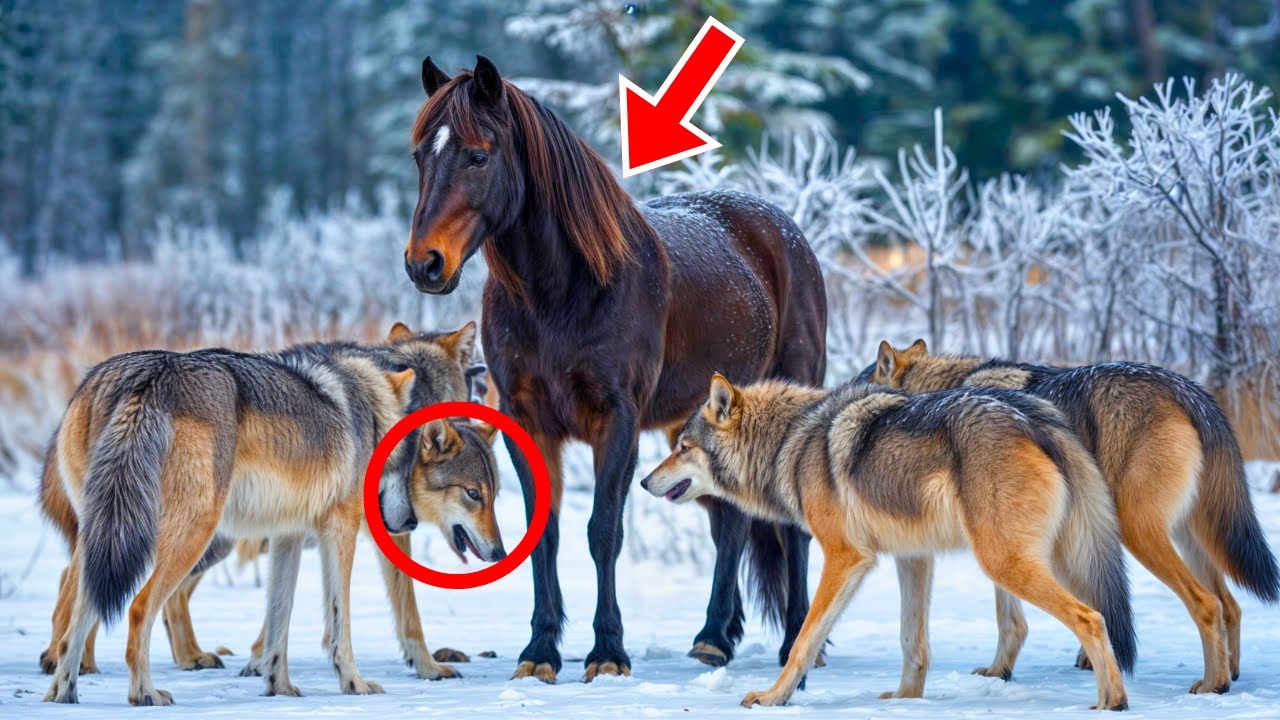 Een wild paard werd gezien in een roedel wolven. Wat de jager ontdekte ...