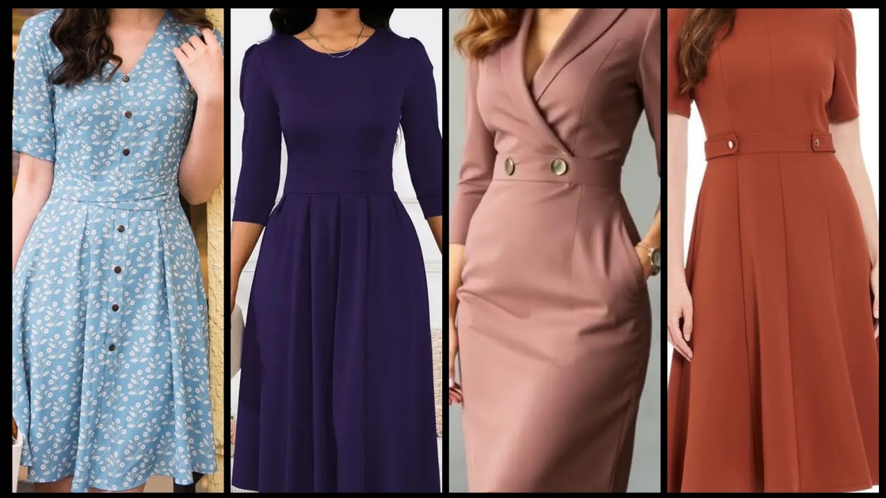 Eye catching upcoming amazing latest trending office skater frocks ...