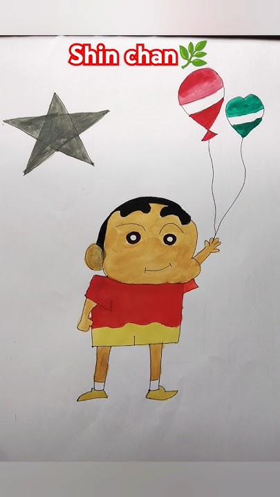 How to draw ShinChan step by step || Color Drawing Shin-Chan #drawing #art #shorts # ...