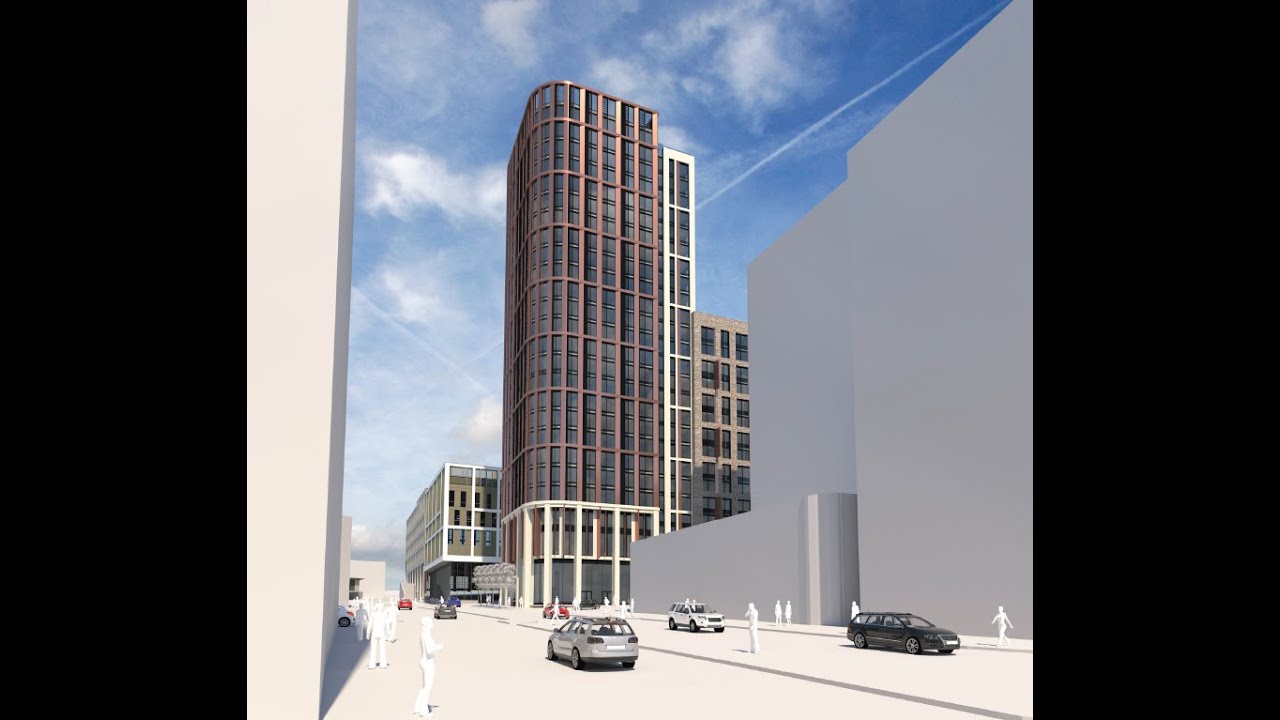 Midcity Tower 23 Furnival gate 300 more flats Sheffield. - YouTube
