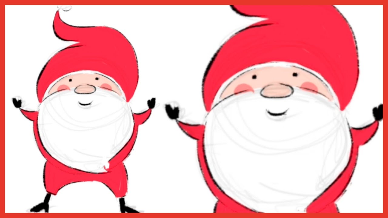 HOW TO DRAW SIMPLE SANTA CLAUS FOR CHRISTMAS CARD - YouTube