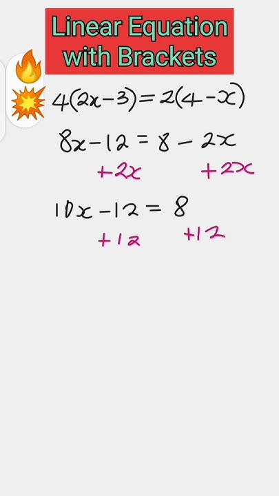 Solving Linear Equations with Brackets and Unknown on Both Sides - YouTube