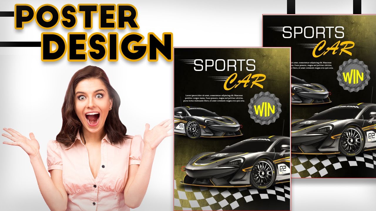 How to Make a professional Sports Car Poster Design In Microsoft Word ...