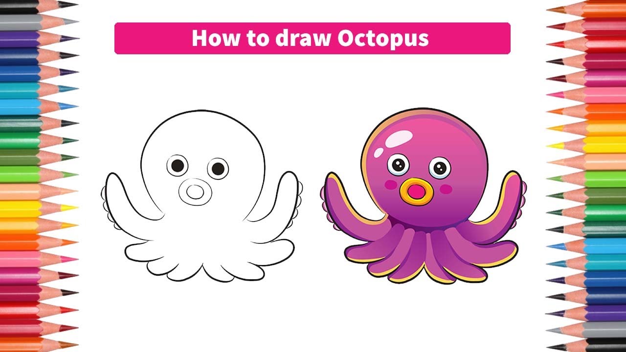 How to draw octopus | Easy Drawing | Draw Octopus Step By Step ...