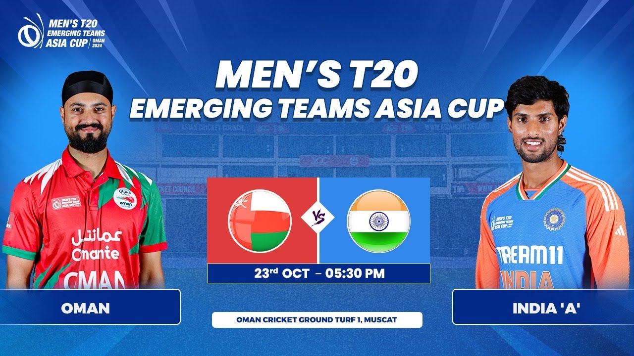 Oman vs India 'A' | Match 12 | Men's T20 Emerging Teams Asia Cup - YouTube