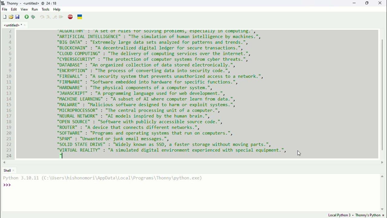 30-word dictionary using Python - YouTube