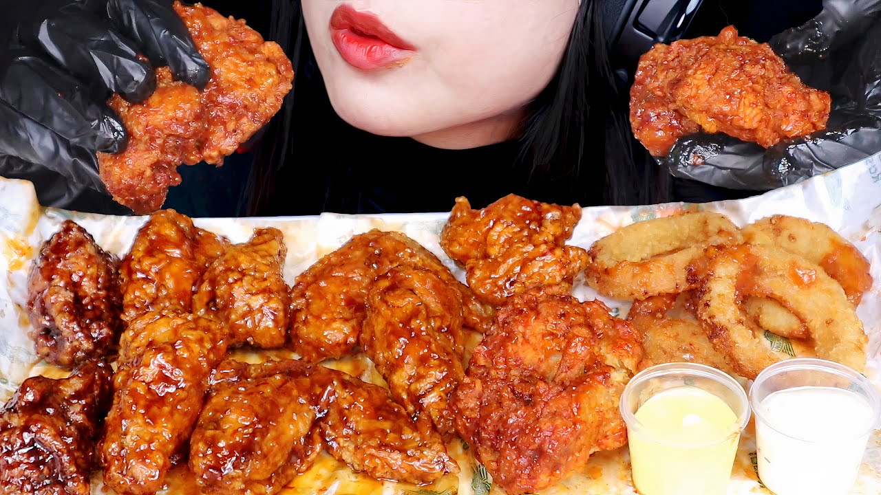 ASMR WINGSTOP CHICKEN 🔥 ATOMIC BLAST, HICKORY SMOKED BBQ, ASIAN SPICE ...